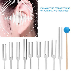 Tuning Fork Set, 9Pcs 174/285/396/417/528/639/741/852/963Hz Chakra Healing Musical Tuning Fork Hammer Set 9Pcs For Tuning Tuning-Devices Instrument Tuner Device