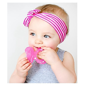 Nuby Silicone Teethe-EEZ Teether with Bristles Includes Hygienic Case, Pink