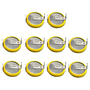 EEMB 10PACK Tabbed CR2032 Lithium Battery with Solder Tabs 3V Lithium Battery 2032 Coin Cell Lithium Batteries for Sensor Radio Gameboy Color Game Replacement Battery