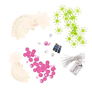 Craftabelle – Twinkling Fairy Flowers Creation Kit – DIY Twinkle Lights for Bedroom – 106pc String Light Set with Accessories – DIY Arts & Crafts for Kids Aged 8 Years +