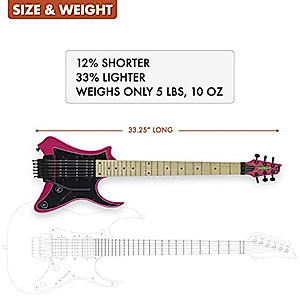 Traveler Guitar Electric Guitar 6 String Vaibrant Standard, Right, Hot Pink, (V88S HPKGMP)