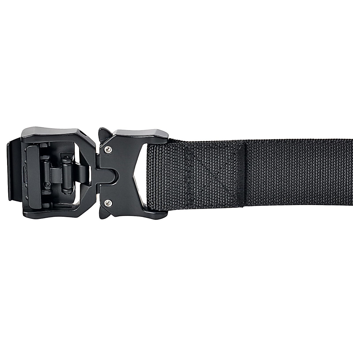 YWHCHI Belt Men's Stretch Nylon Belt - Ideal for Hiking, Work Adjustable Web tactical Belt (Black, L(for fits Pant Size 36''-38''))