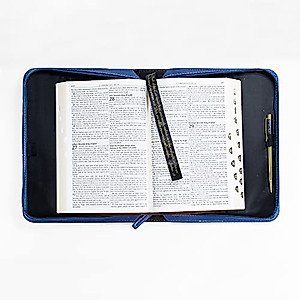 Act Justly Love Mercy Walk Wrap Patch Blue X-Large Faux Leather Bible Cover
