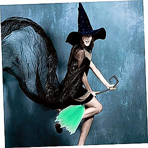HONMEET Witches Flying Broomstick Plastic Halloween Broom Decoration Mesh Detachable Witch Broom Witch Cosplay Broom