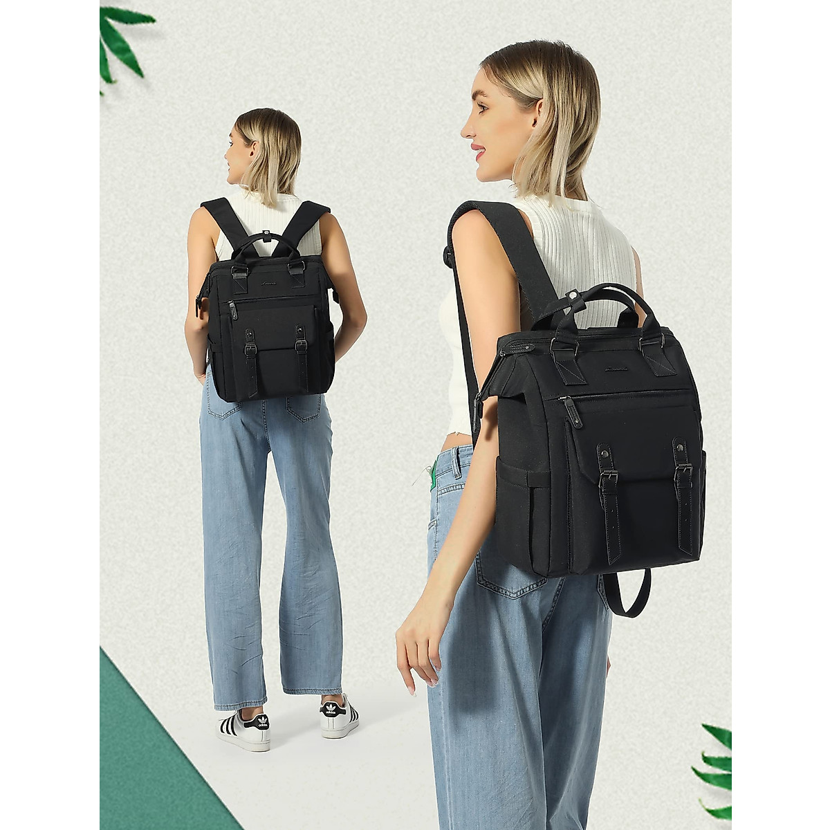 LOVEVOOK Laptop Backpack for Women, Teacher Nurse Bag Work Travel Computer Backpacks Purse,Water Resistant Daypack with USB Charging Port, 17.3 inch