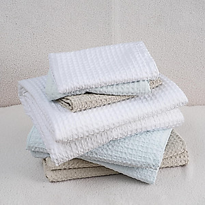 PHF Waffle Weave Duvet Cover Set King Size, 3 Piece Ultra Soft Breathable Durable Comforter Cover for All Season, Waffle Textured Duvet Cover with 2 Pillow Shams Bedding Collection, 104"x90", Linen