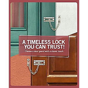 Jack N’ Drill Chain Door Guard with Lock - 2 Pack Chain Lock Door Guard, Sturdy & Rust-Resistant Steel Chain Locks for Inside Door and Extra Front Door Lock, 100% Child Safe (Silver Satin Nickel)