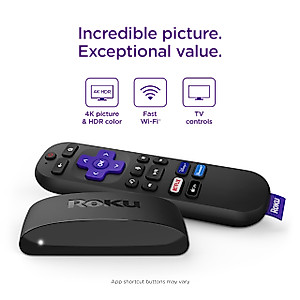 Roku Express 4K+ | Streaming Media Player HD/4K/HDR with Smooth Wireless Streaming and Roku Voice Remote with TV Controls, Includes Premium HDMI® Cable