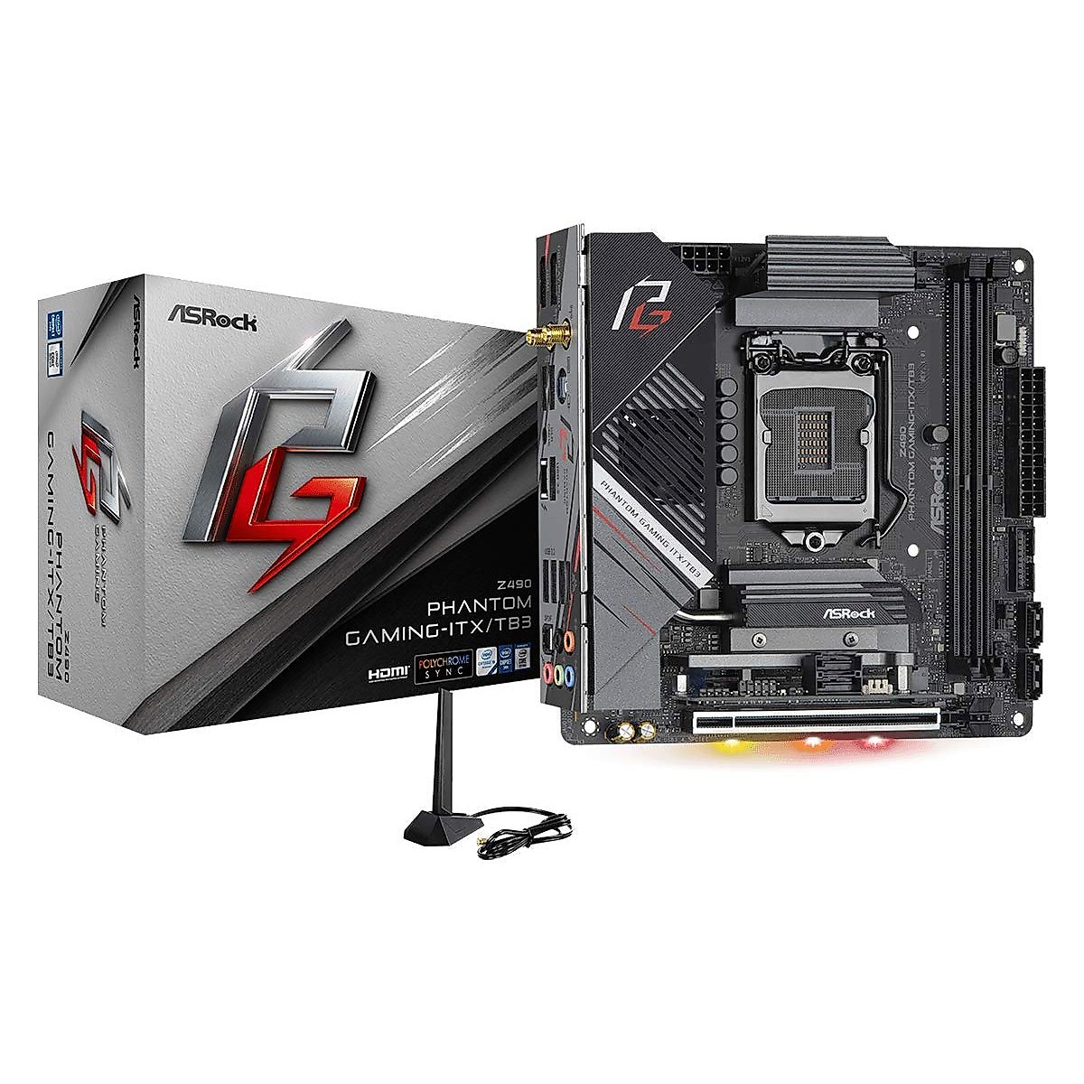 Asrock Z490 Phantom Gaming ITX/TB3 Supports 10 th Gen and Future Generation Intel Core Motherboard Processors (Socket 1200), Model Number: Z490 Phantom Gaming-ITX/TB3