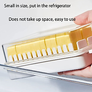 Fuuc Butter Dish With Lid ,Quantitative Cutting Plastic Butter Dish ,Easy to Clean Butter Dish for Refrigerator ,for(≈4.72in x2.6in x 1.3in) Size of Butter
