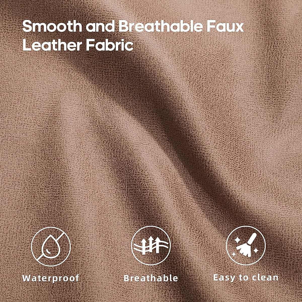 LLappuil Modular Sectional Sofa, Convertible L Shaped Sectional Couch with Storage, Faux Leather Fabric, Modular Sectionals with Chaise, 7 Seats Sofas for Living Room, Cognac Brown