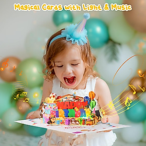 3D Musical Birthday Cards with Lights & Blowable Candle, Pet Dog Theme Funny Birthday Greeting Card, Dog Mom or Dad Bday Popup Cards for Husband Wife Friend and Every Dog Lover Play Song 'Happy Bday'