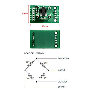 ShangHJ 4 Sets Digital Load Cell Weight Sensor + HX711 ADC Module Weighing Sensor for Arduino DIY Portable Electronic Kitchen Scale Kit (1kg)
