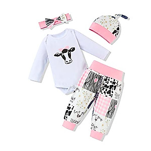 itkidboy Newborn Baby Boy Girl Clothes Long Sleeve Romper,Pants Cute Hat 3pcs Outfit Set