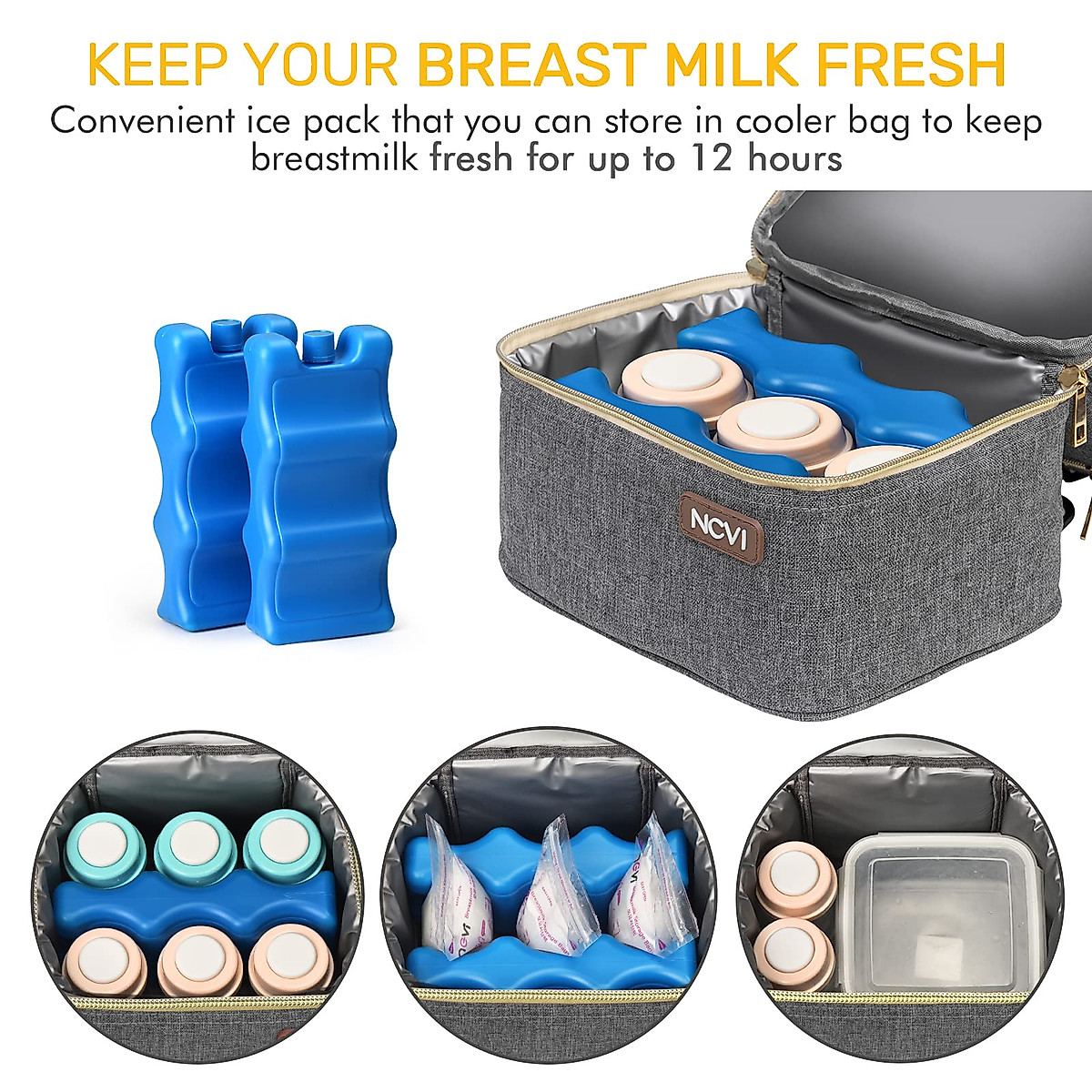 NCVI Breastmilk Cooler Bag and Baby Formula Dispenser