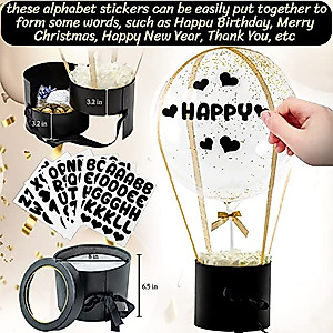 Surprise Gift Box for Women with Bobo Balloon & Letters for Happy Birthday, Mother’s Day, Valentine's Day, Anniversary. Premium Present with Mock Flowers for Mom, Wife, Girlfriend, Sister, Black