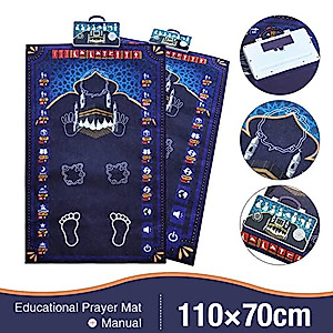 jiaohaowei Children Prayer Rug Muslim,Islamic Prayer mat,Rugs Area,Electronic Muslim Prayer Rug Islamic Turkish Rugs for Kids, Great Ramadan Gifts