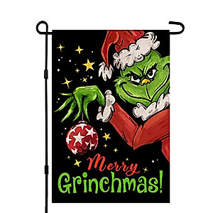 Christmas Winter Garden Flag Burlap Double Sided Vertical 12×18 Inch Yard Decorations Holiday Banners Outdoor Farmhouse Decor DF002