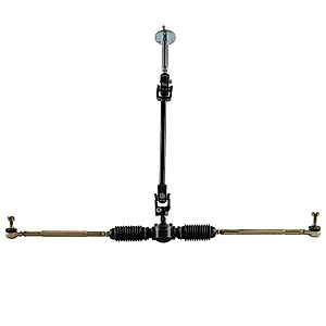 YC Yier Front Steering Wheel Tie Rod Kit Gear Rack Pinion Shaft & 3 Stud Wheel Hub Steering Spindle Knuckle DIY Parts for Go Kart Go Cart Golf Cart ATV UTV Quad Buggy Drift Trike Lawn Mower