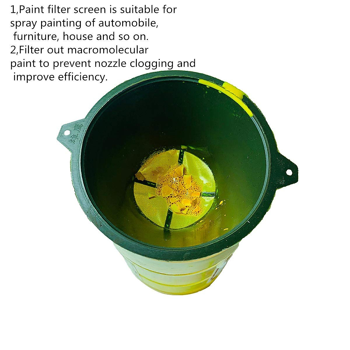 KANGHUANG 190 Micron Reusable Industrial Nylon Mesh Paint Filter Strainer Funnel Filter Paint/Gutter Oil and Food Residue High Efficient & Durable (10CM-diameter-10Pcs)