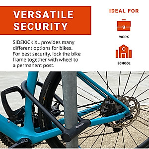 OTTOLOCK Sidekick XL Full-Size U-Lock | Lightweight Silicone-Coated Bike Lock, Orange
