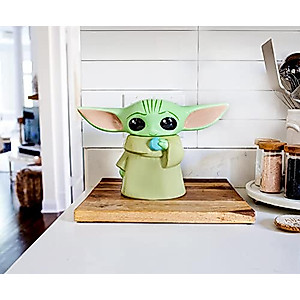 Star Wars: The Mandalorian Grogu The Child 13-Inch Ceramic Cookie Jar Container With Lid | Kitchen Storage For Snacks