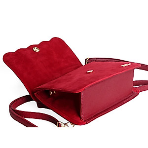 Cutemoria Women's Lolita Handbag Messenger Bag Japanese Cute Bowknot Ribbon Crossbody Bag Purse Vintage PU Leather Shoulder bag (Red)