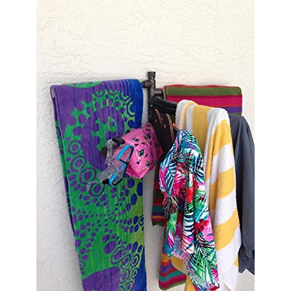 RoadRunner The Original Outdoor Pool Towel Hanging Towel Rack (6 Bar, Tucson Bronze)