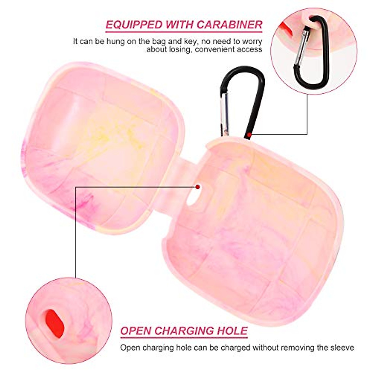 UKCOCO Compatible for Beats Pro Case Silicone Full Protective Shockproof Cover Case with Carabiner- Random Color