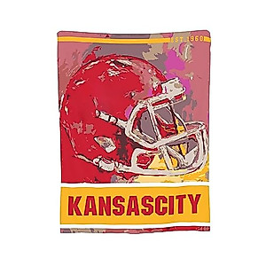 NALIO Kansas City Flannel Throw Blanket ，Football Style Pride Paint Travel Blanket Gifts for Men Women Boy Decor Sofa Bed 50"x40"