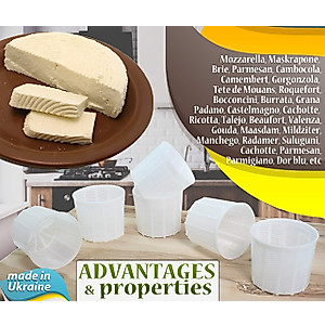 PetriStor 6 Pcs Soft Cheese Mold for Cheese Making 1.85QT - Cheese Making Mold - Cream Cheese Form Mold - Homemade Cheese Making Supplies - Molde Para Queso Fresco Casero - Feta Cheese Making Basket