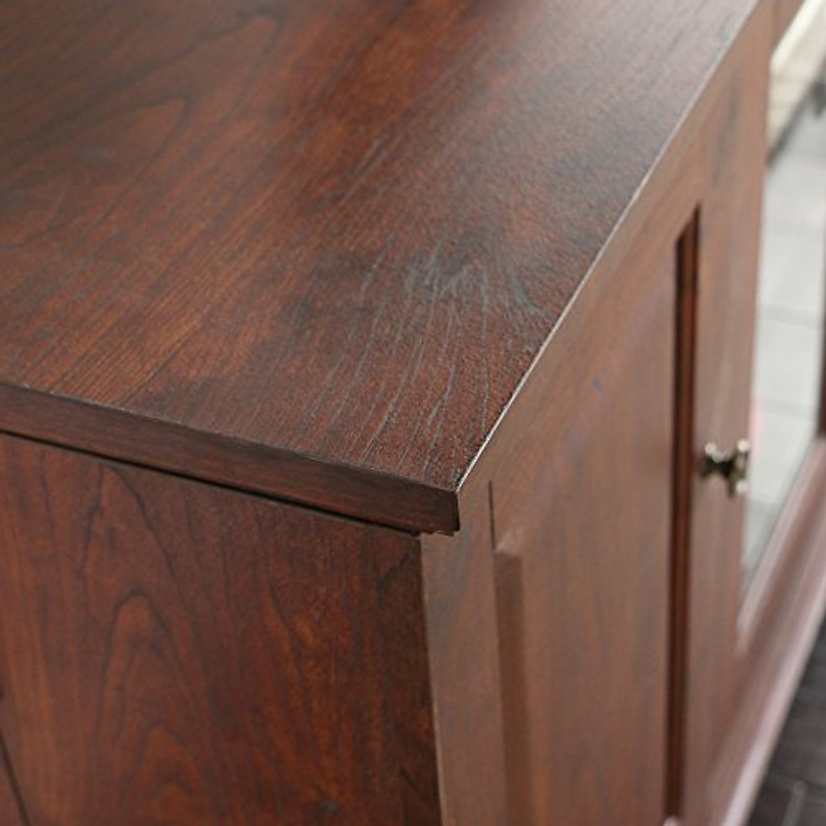 Walker Edison Traditional Wood Universal TV Stand with Storage Cabinets for TV's up to 65" Living Room Entertainment Center, 44 Inch, Traditional Brown