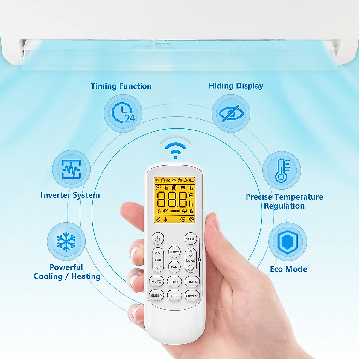 Leadzm 9,000 BTU Mini Split AC/Heating System with Inverter, 115V 19 SEER Energy Saving Ductless Split-System Air Conditioner with Pre-Charged Condenser, Heat Pump, Remote Control & Installation Kit
