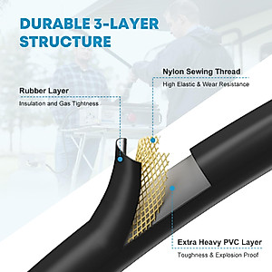 Kohree 6FT Propane Hose Adapter 1lb to 20lb, Propane Tank Hose for Buddy Heaters, QCC1/Type1 Propane Hose Connect to 1lb Appliance to 20lb Tank for Weber Q Gas Grill, Coleman Camping Stove