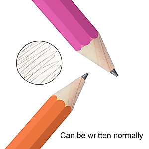 Wooden Jumbo Pencils for Prop/Gifts/Decor - 14 Inch Funny Big Novelty Pencil with Cap(Orange Red) for Schools and Homes by BUSHIBU