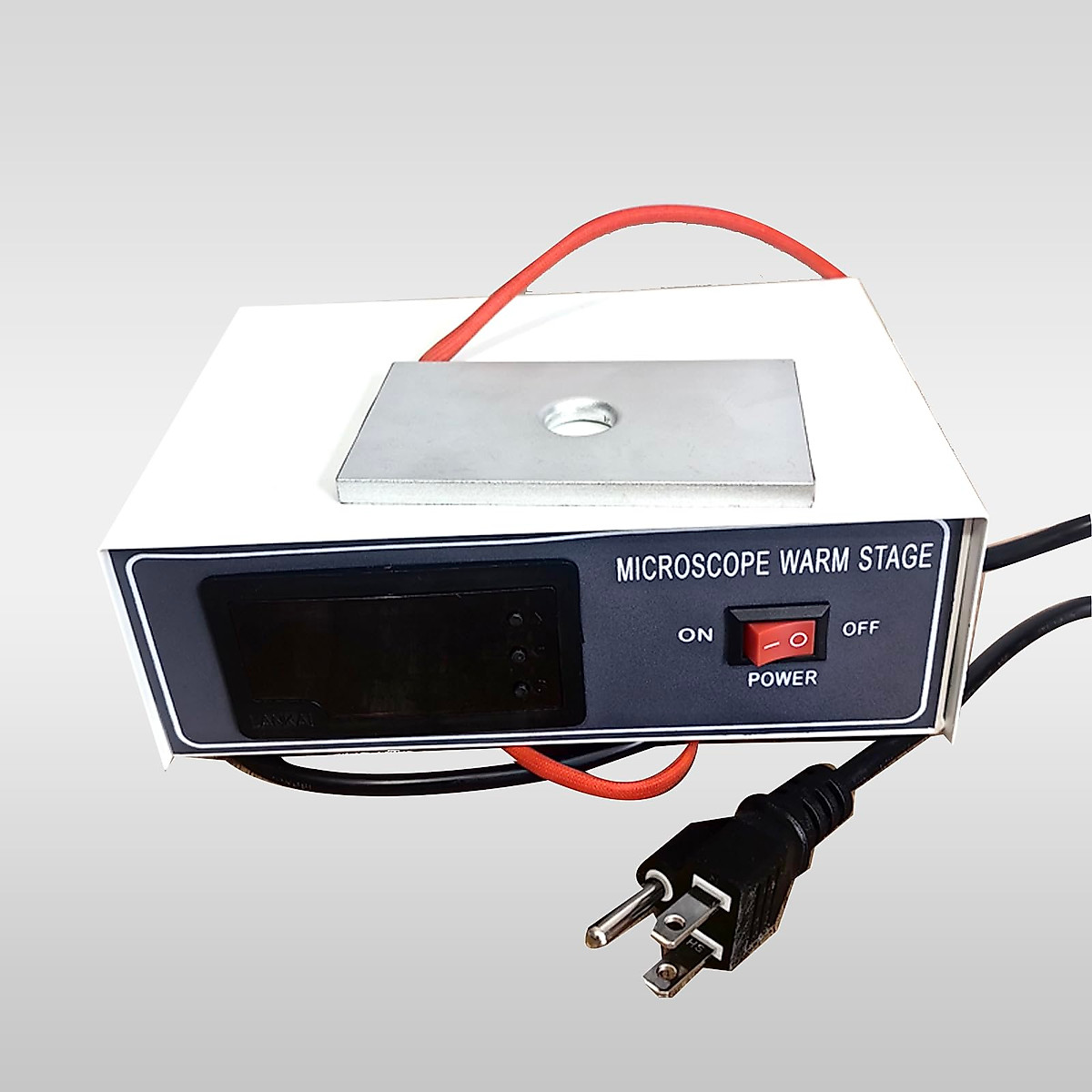 Microscope Temperature Control Stage, Heating Plate for Microscope Slides, Slide Warmer Digital Thermostat Heated Lab Equipment Heating Table for Industrial Scientific Research