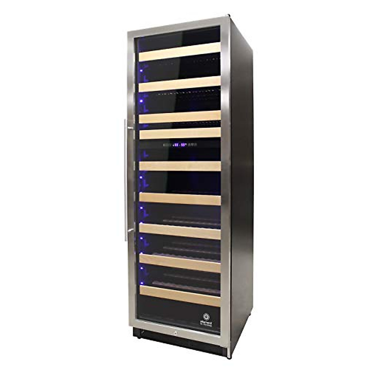 Vinotemp 215 Bottle Wine Cooler Refrigerator, Built-in or Freestanding Wine Fridge with Digital Temperature Control, Glass Door and Safety Lock, Right Hinge, 215 Bottle, Black