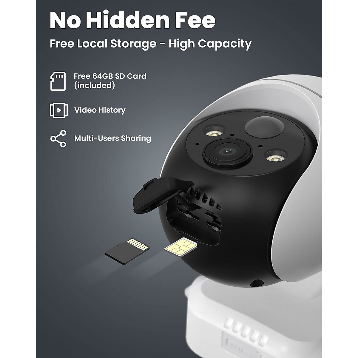 ieGeek 3/4G Security Camera Outdoor, 1080P Wireless WiFi 360°PTZ Camera, Solar Battery Powered Surveillance Camera with Spotlight/Siren/Motion Detection/3MP Color Night Vision