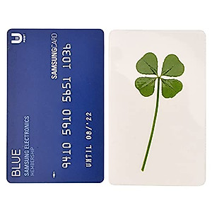 ARTMART Genuine Real Four-Leaf Green Clover St. Saint Patric's Day Bookmarks Irish Shamrock Good Luck Charm for Smartphone Wallet Case Amulet Purse Coating Gift Thanks Card M