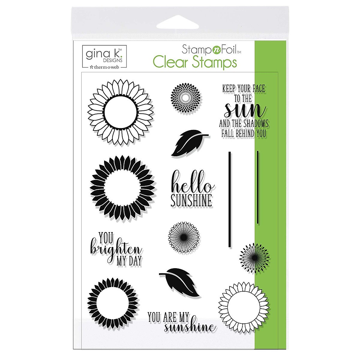 Gina K. Designs for Therm O Web StampnFoil Clear Stamps, Graphic Sunflowers