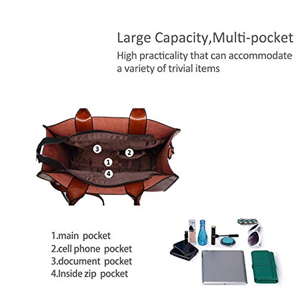 NICOLE&DORIS Tote Handbag Crossbody Bag Shoulder Bag Ladies Messenger Bag Purse PU Leather Green