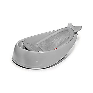Skip Hop Baby Bath Tub, 3-Stage Smart Sling Tub, Moby, Grey