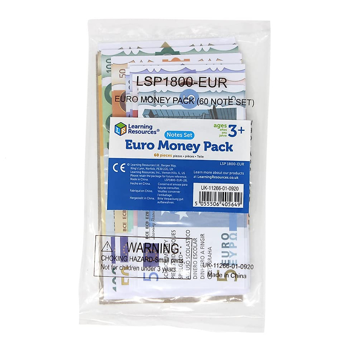 Learning Resources Euro Pack, Set of 60 Banknotes