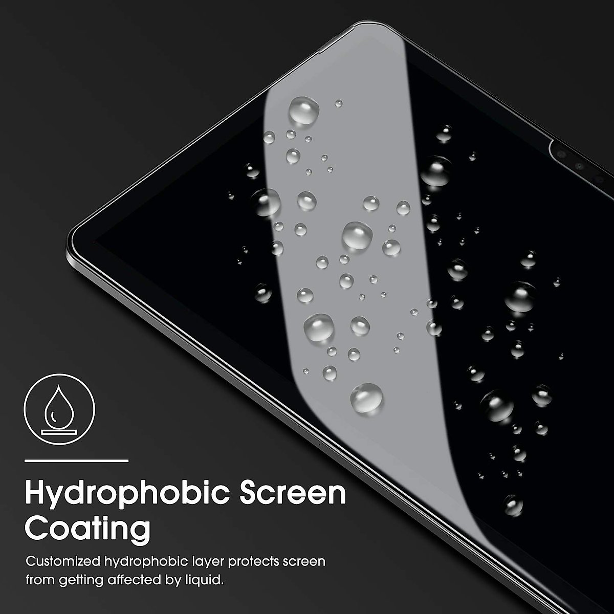 OMOTON [3-Pack Screen Protector for Surface Pro 7 Plus 7 6 5 4 [12.3 Inch] - Tempered Glass/Guide Frame/Scratch Resistant (NOT for Surface Pro 8)