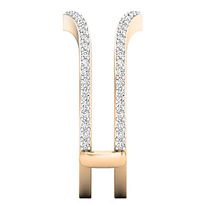 Dazzlingrock Collection 0.40 Carat (ctw) 18K Round Diamond Wedding Band Enhancer Guard Double Ring, Rose Gold, Size 5.5