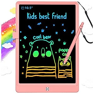 LCD Writing Tablet Doodle Board,10.5 inch Colorful Electronic Drawing Pads,Travel Gifts for Kids Ages 3 4 5 6 7 8 Year Old Girls Boys (Pink)