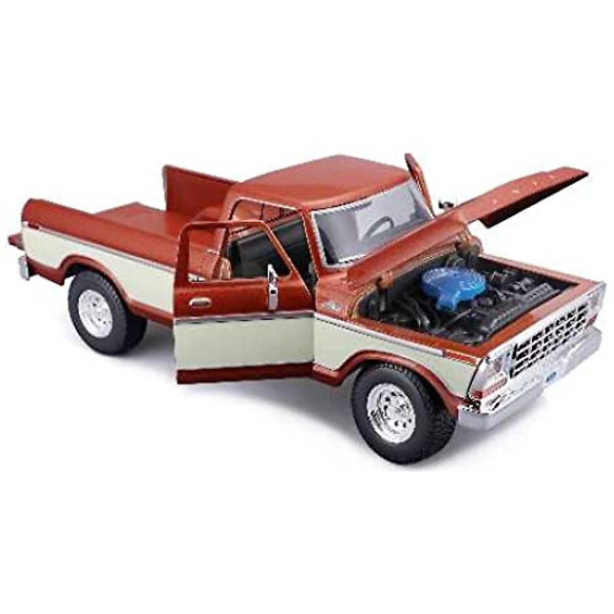 Maisto - 1/18 Scale Model Compatible with Ford Replica Miniature Model Classic Vintage Collectible F150 Pick-up 1979 (Brown)