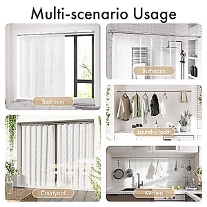 Amazer Spring Tension Curtain Rod - 54-90 Inches Rust-Resistance Shower Curtain Rod Bathroom Rod, Nickel