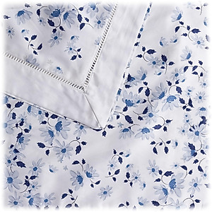 Clover by Jo 100% Cotton Floral Duvet Cover Set (Denim, Full)