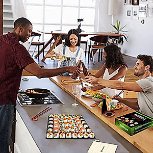 Isottcom Sushi Making Kit - Premium Sushi Set, Soy Sauce Mixing Bowls, Chopsticks with Holders, Bamboo Mat - Sushi rolling Kit for Home - Sushi roller Mobile App Sushi Maker Kit in Amazing Gift Box